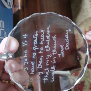 Engraved Handwriting Ornament Glass Ornament Handwriting - Etsy