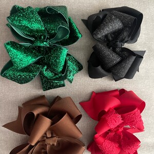 Red Glitter Bow, Big Red Bow, Glitter Hairbows, Christmas Hair Bow ...