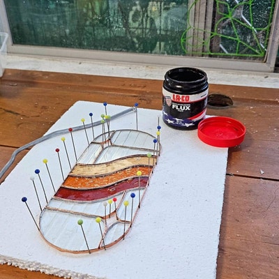 3 Flower Panels Stained Glass Pattern, Stained Glass Patterns, Digital ...