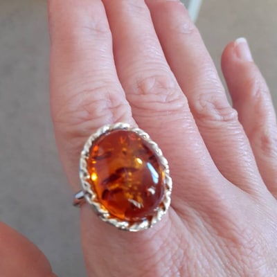 Amber Ring Handmade Amber Ring Natural Amber Ring Oval - Etsy