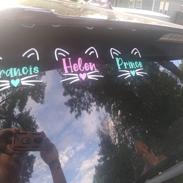 Personalized Cat Name Vinyl Decal Sticker | Tumbler Cups | Laptop ...