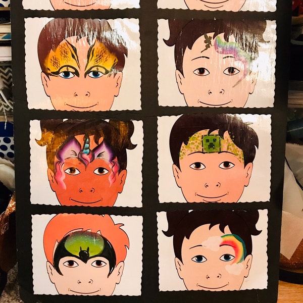 Face Paint Menu Printable Choice Face Painting Designs - Pack of 16 ...