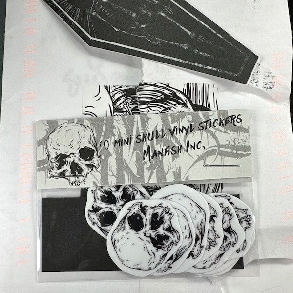 Mini Skull Stickers Goth Art Spooky Season Dark Horror Art Journal ...