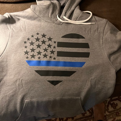 Thin Blue Line Heart Hooded Sweatshirt also Red Line Gold Line Green ...
