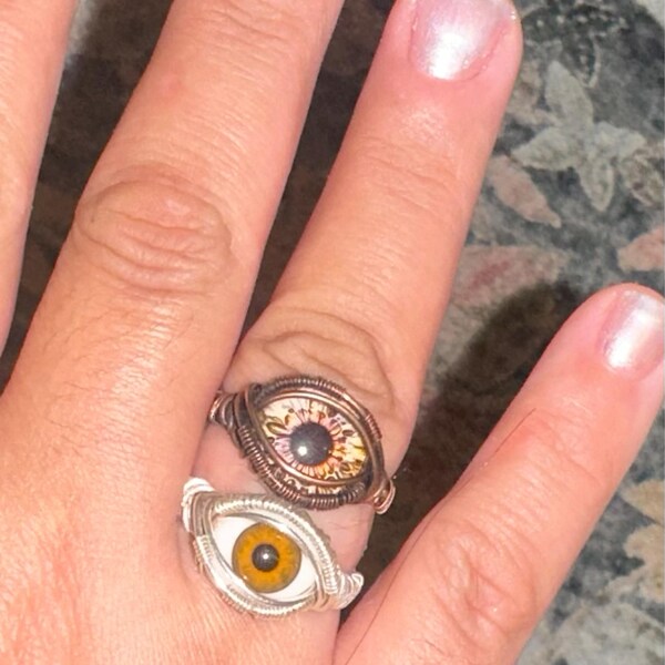 AWAKENING EYE RING// Glass Eye Ring// Eye Jewelry// Evil Eye Ring ...