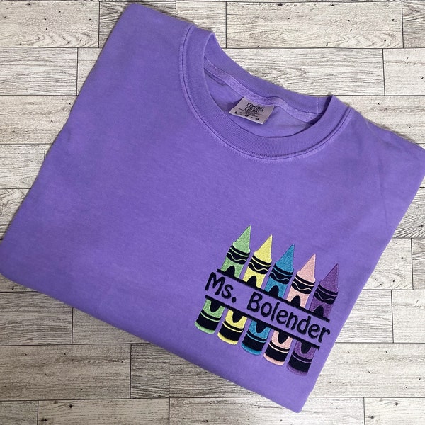 School Machine Embroidery Design, Crayons Embroidery Designs,name Drop ...