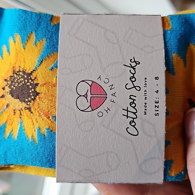 Printable Sock Wrap Labels, Black Cotton Socks Label Designs, Handmade ...