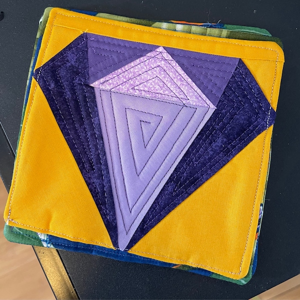 Gemology Quilt Block | Diamond Paper Pieced Block Pattern - Etsy