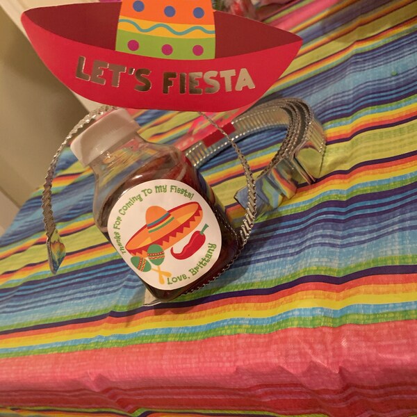Fiesta Party Stickers - Custom Fiesta Birthday Stickers - Mariachi ...