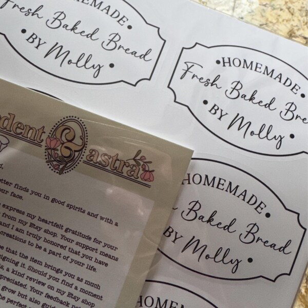 Custom Sourdough Bread Label Stickers || Custom Bakery Sticker ...