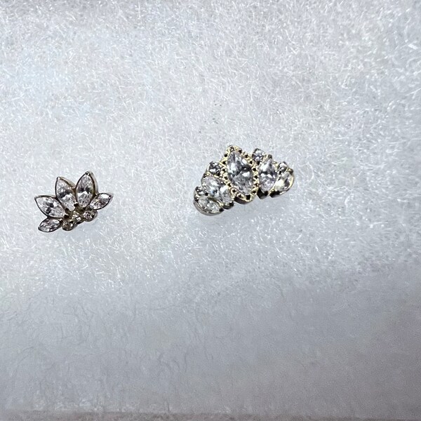 Titanium Threadless Flat Post Earrings: Conch, Helix, Tragus Stud - Etsy