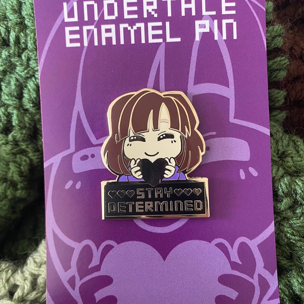 Frisk Undertale Hard Enamel Pins - Stay Determined - Etsy