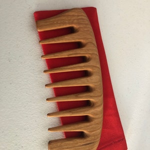 Wide Tooth Curly Hair Cherry Wood Comb Wood Comb Handmade - Etsy