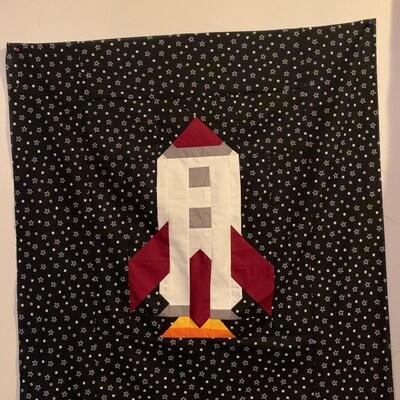 Rocket Outer Space Astronaut Quilt Block PDF Pattern-instructions for 6 ...
