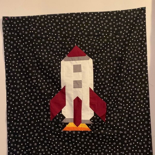 Rocket Outer Space Astronaut Quilt Block PDF Pattern-instructions for 6 ...