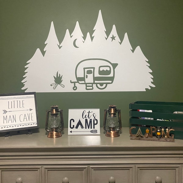 Campsite Wall Decal Happy Campers Nature Decal Home Design Campmoments ...