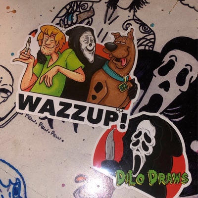 Scary Movie Sticker Funny Horror Stickers Wazzup Collectible Slaps ...