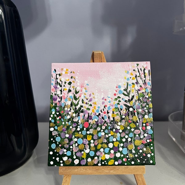 Original Abstract Floral Wall Art, Floral Meadow Painting, Field of ...