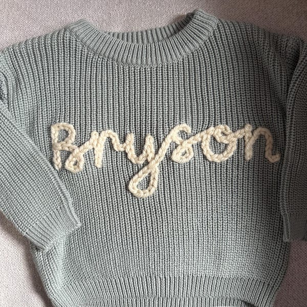 Personalized Baby Name Sweater, Custom Knit Sweater, Newborn Sweater ...