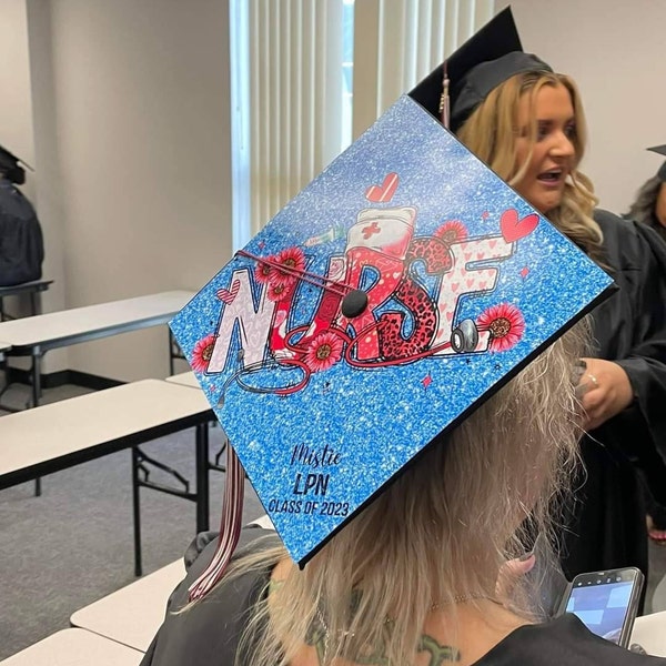 Personalized Nursing Graduation Cap, Custom Nursing Grad Cap Topper to Celebrate Your Big Day ...