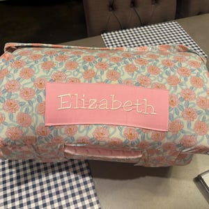 Pink Mint Blooms Rose Garden Flower Kids Nap Mat, Personalized ...