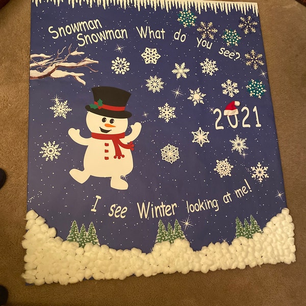 Winter Bulletin Board Set, Snowman Bulletin Board, Winter Classroom ...