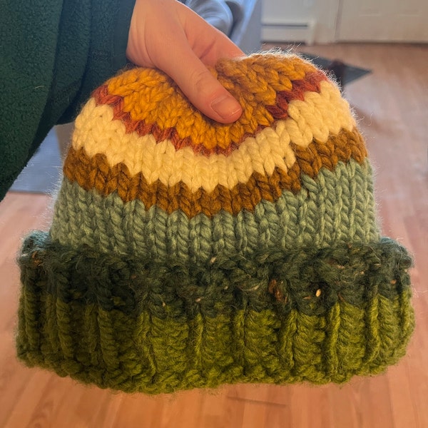 Custom Multi-colored Beanies | Hand Knit Chunky Beanies | Cozy ...