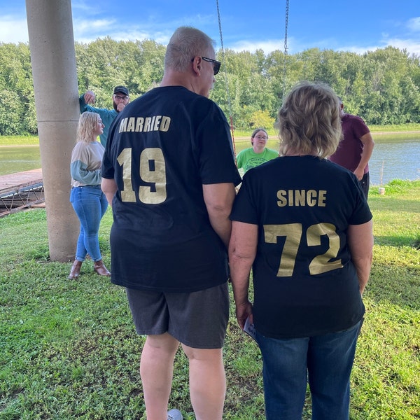 MARRIED SINCE & Celebrating Our 50th ANNIVERSARY Couples T-shirts, Set ...