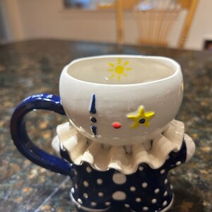Cute Clown Mug Handmade Ceramic Coffee Mug, Kawaii Tea Cup, Unique ...