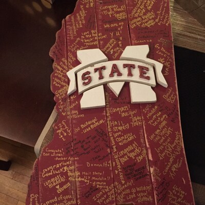 State of Mississippi Wood Pallet Sign, With Mississippi's Ole Miss Logo ...