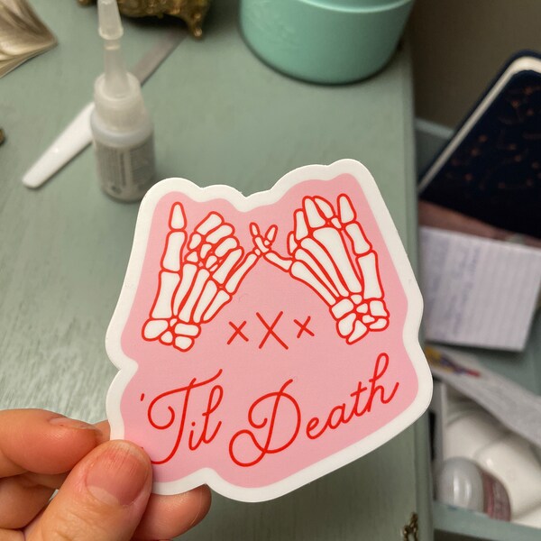 CUSTOM 'til Death Sticker, Wedding Favors, Takeaways for Gothic Themed ...