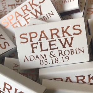 Sparks Flew Custom Wedding Matches, Personalized Sparkler Matches ...