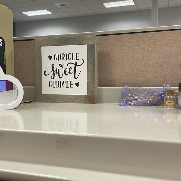 Cubicle Sweet Cubicle Sign, Office Desk Decor, Funny Office Space Sign ...