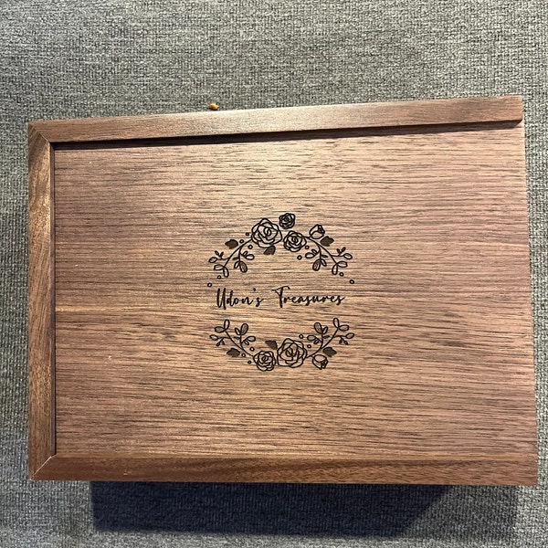 Travel Memory Box - Engraved Wood Keepsake Box for Sentimental Items ...