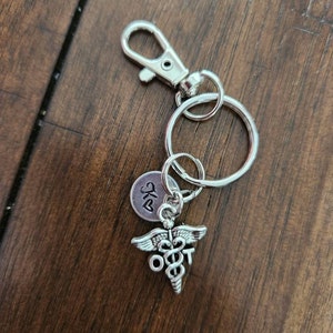 EYE CHART & GLASSES Keychain Personalized With Initial Charm ...