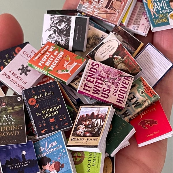 Book Nook Library Diorama Bookend Bookshelf Insert With Blue Bookcase ...