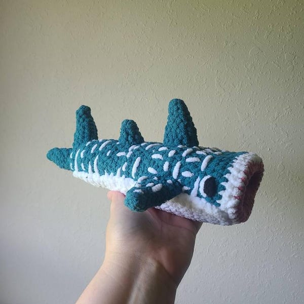 PATTERN: Plush Winslow the Whale Shark With Mouth Pocket and Mini Fish and Shrimp - Crochet ...