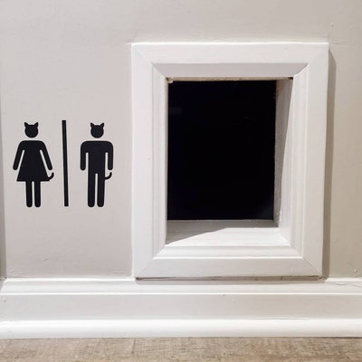 Cat Bathroom / Litter Box Vinyl Decal - Etsy