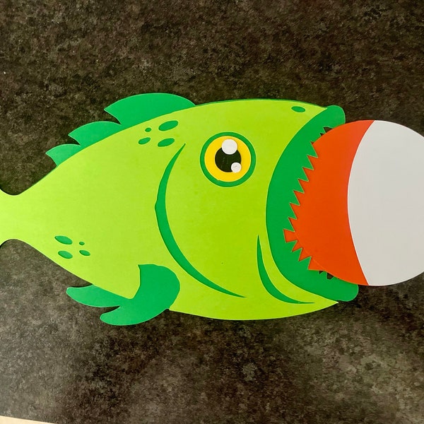 Fishing Card Template, Fish Gift Card Holder, Birthday Card Download ...