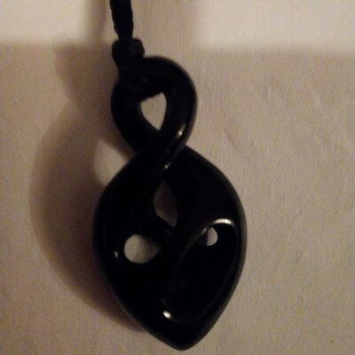 Jade Medium Twist Necklace Australian Black Jade - Etsy