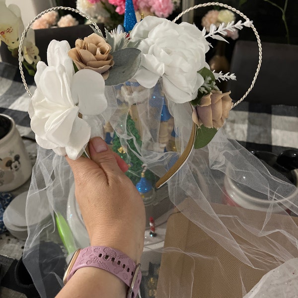Bride Disneyland Ears | Bridal Themed Disneyland Headband | Bride ...