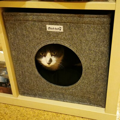 Felt Cat Cave Fits Into Ikea Expedit and Kallax, Cat Cube, Felt Cat Bed, Cat House, Pet Bed ...