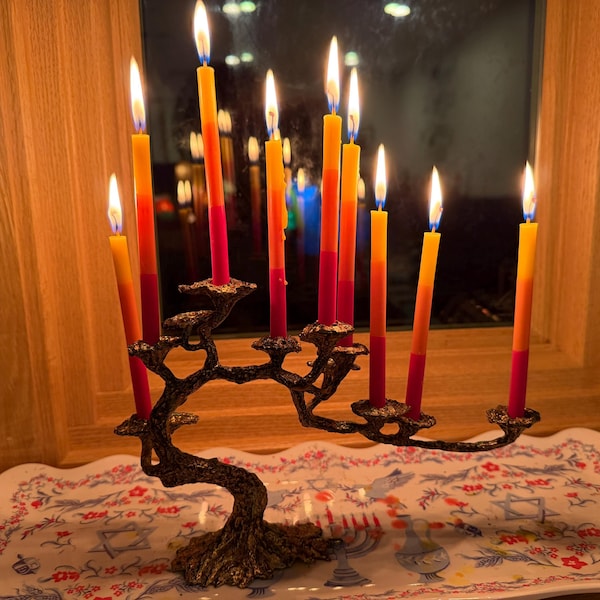 Chanukah Menorah Bonsai Tree Unique Hanukkah Menorah Modern Rustic Look ...