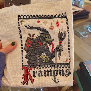 Gruss Vom Krampus Cross Stitch Pattern Modern, Macabre, Christmas, Yule ...
