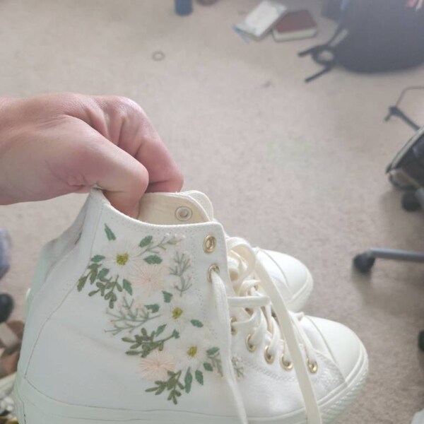 Unique Gifts/converse Embroidery/embroidered Design/gift for Her/for ...