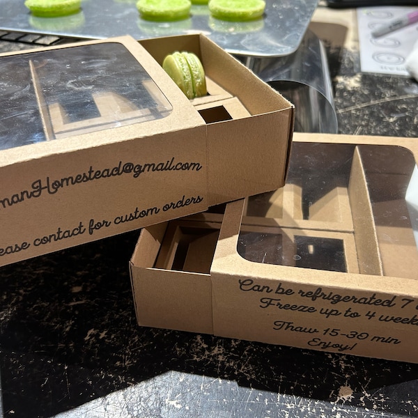 Template of Box for Macaron With Sleeve and 12 Section Insert (9"x5.25 ...