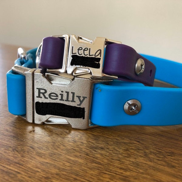 Waterproof Dog Collar W Engraved Zinc BUCKLE- Stinkproof, Dirt ...