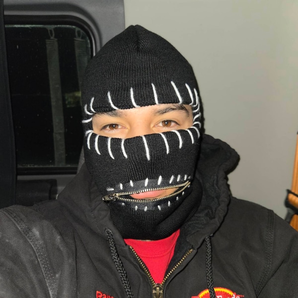 Zipper Mouth Ski Mask Balaclava Gimp Mask Face Mask Winter Clothing ...