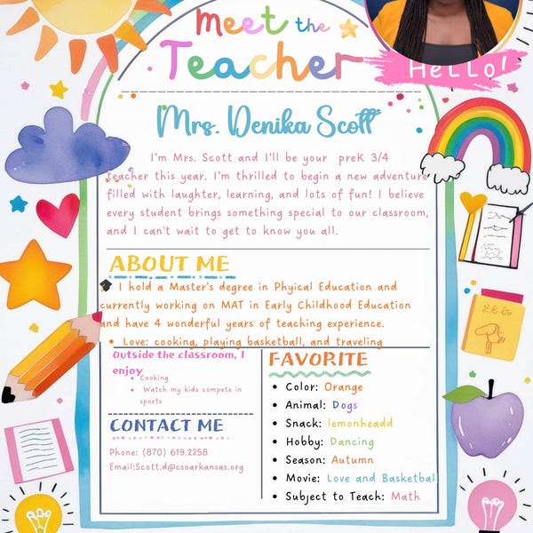 Meet the Teacher Template, Get to Know Teacher Kindergarten Flyer All ...