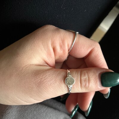 Sterling Silver Birth Flower Ring, Signet Ring Women, Birth Month ...